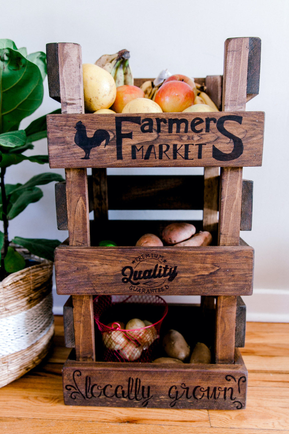 Learn how to DIY a wooden produce storage rack for $10 - If Only April